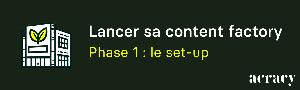 Lancer sa content factory - Phase 1 : le set-up